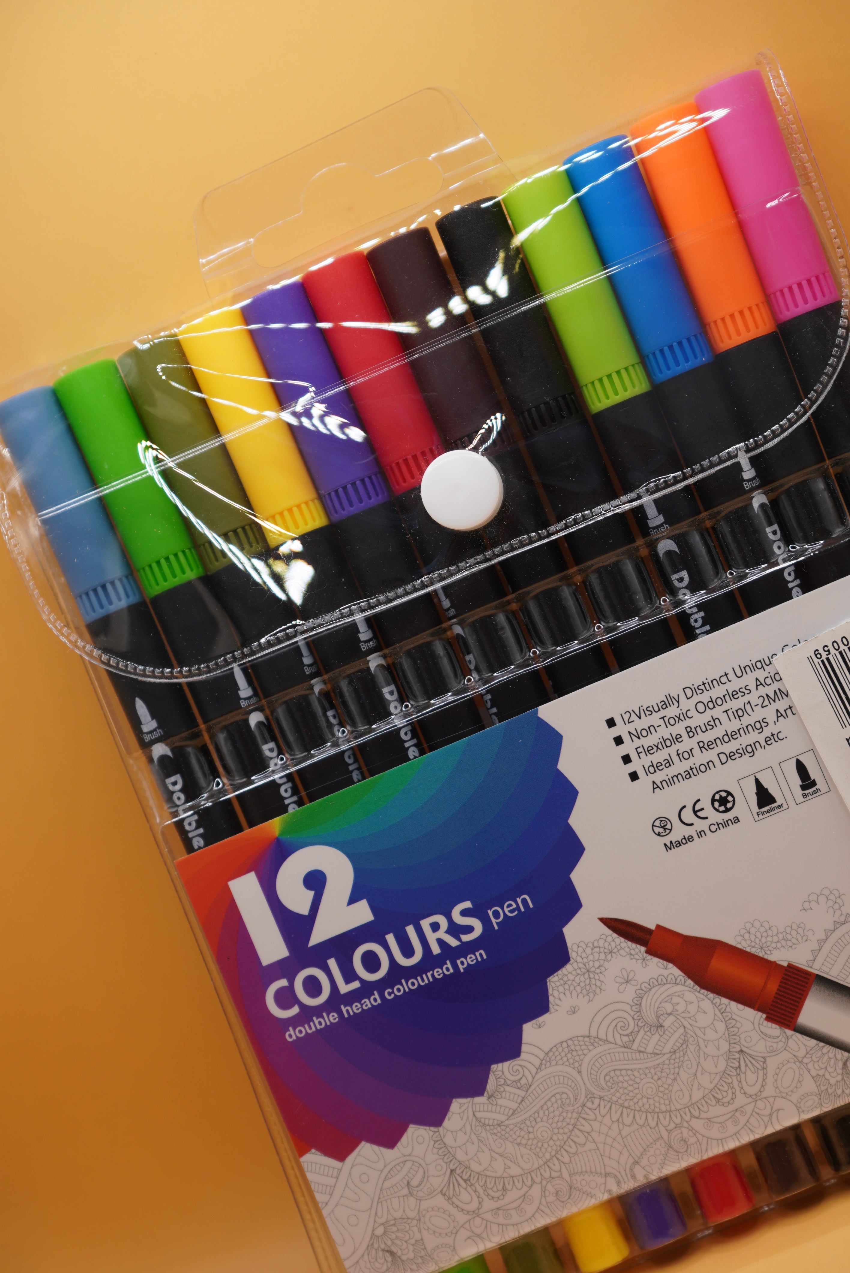 12 Colors Double Head Colored Pen Set – Vachi