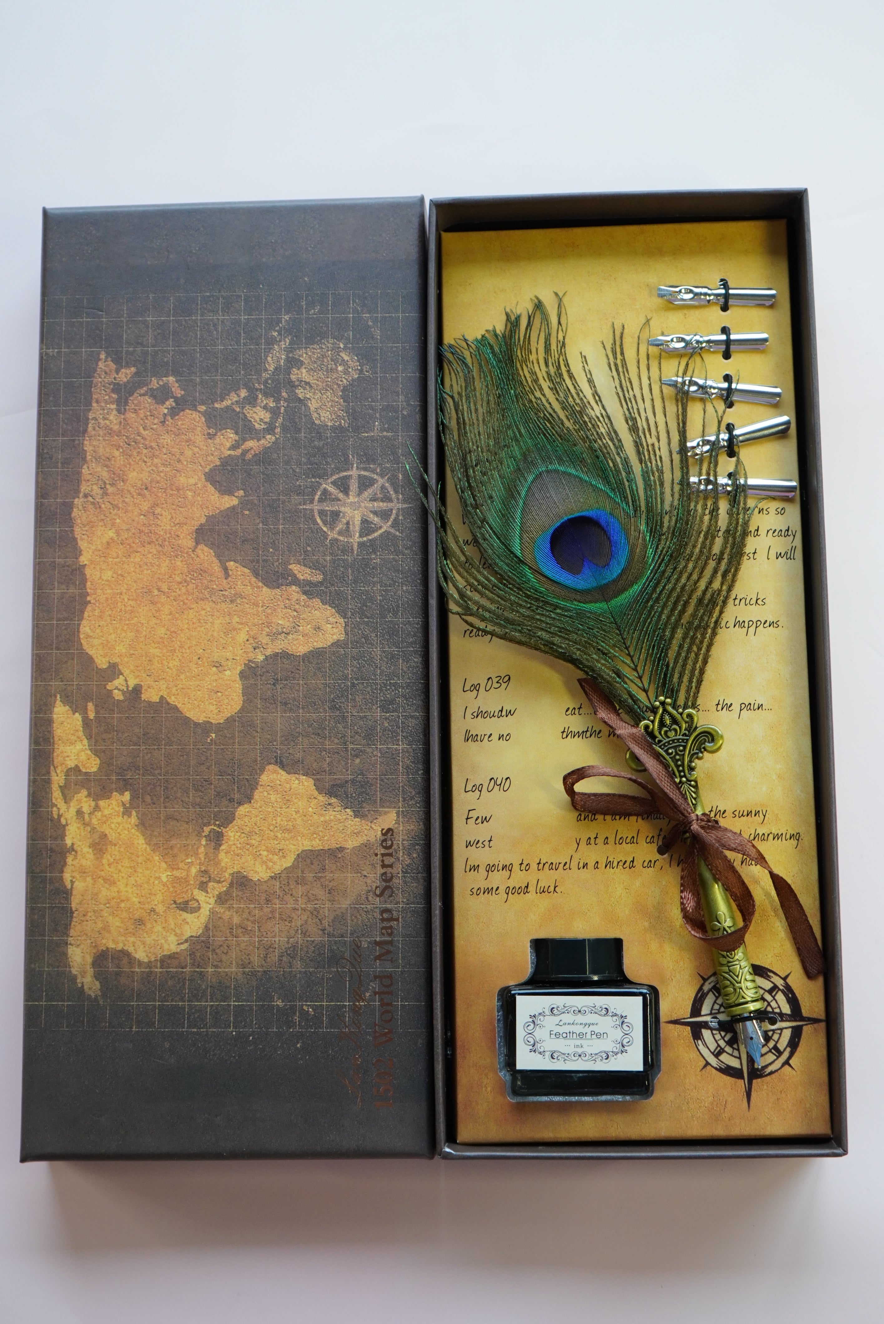 Peacock Vintage Feather Quill Pen Writing Set – Vachi