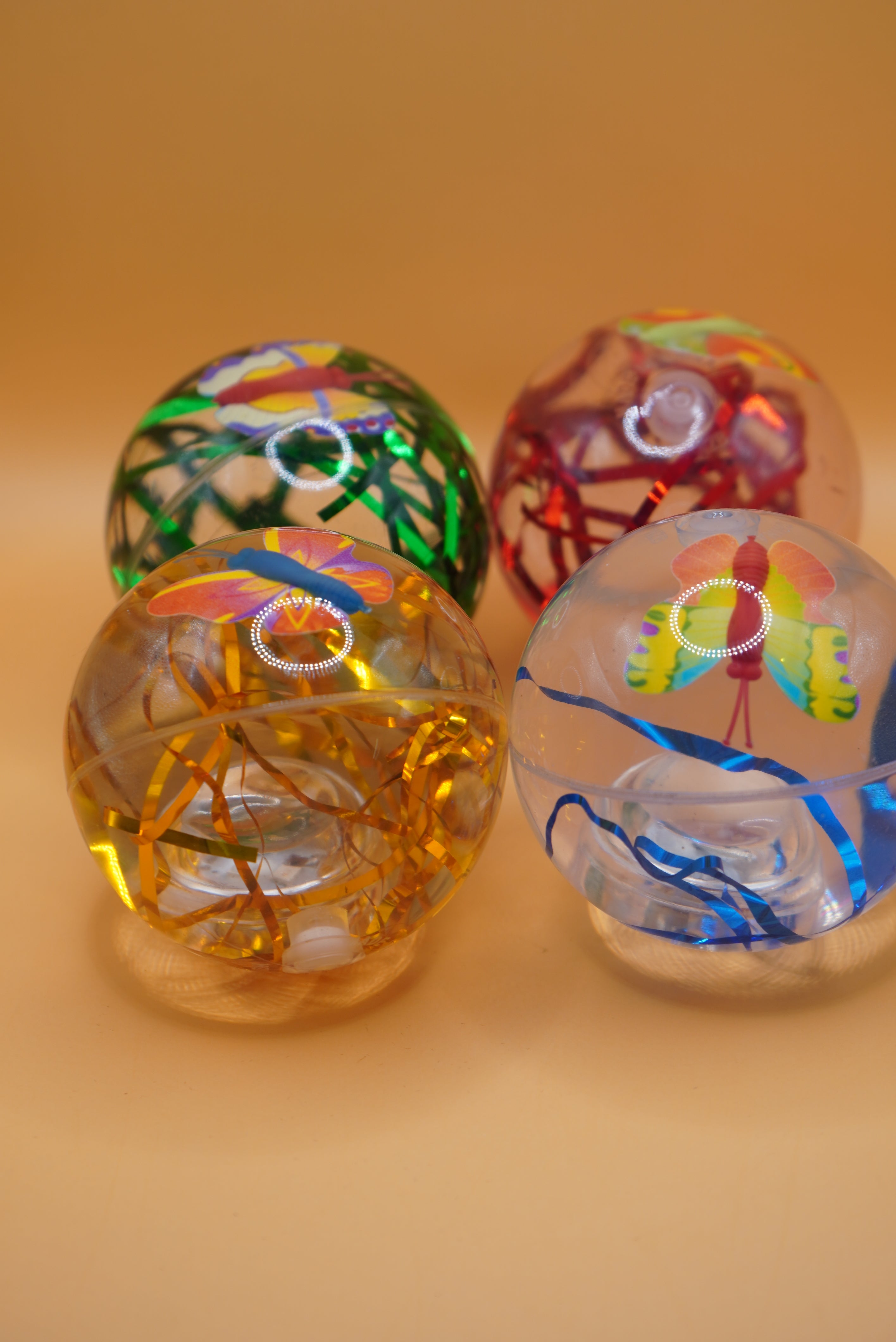 Butterfly Light-Up Bouncy Balls – Assorted Colors (12/Box) – Vachi
